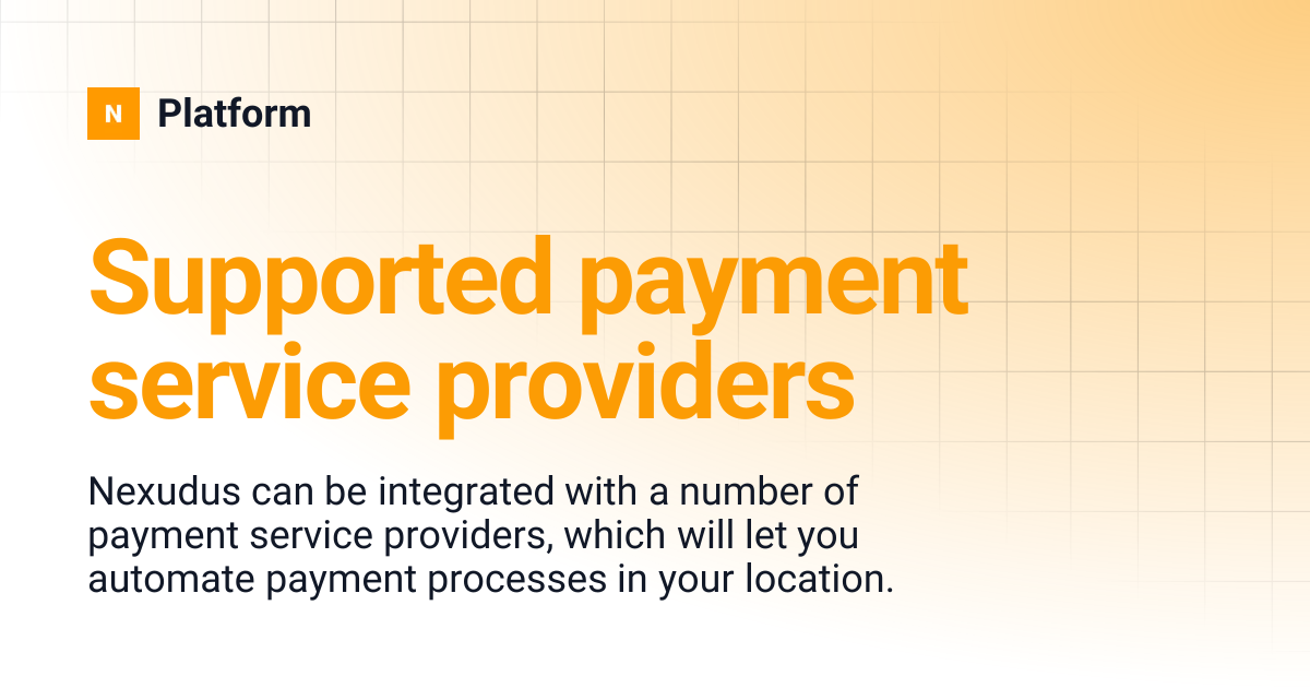 Supported payment service providers | Platform