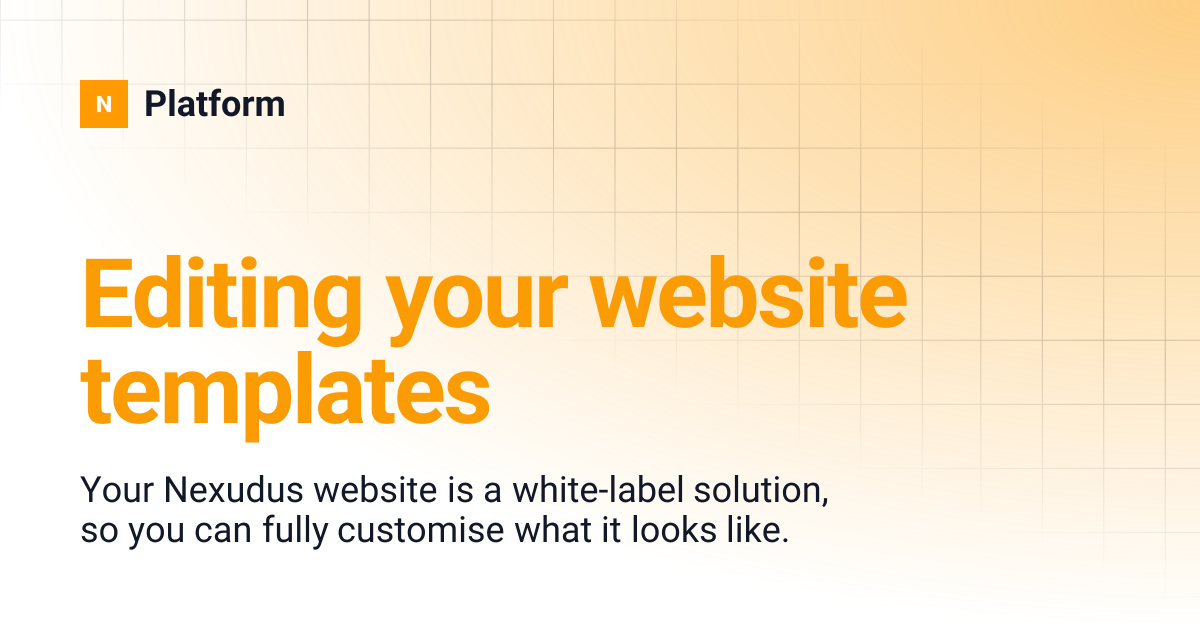 Editing your website templates | Platform