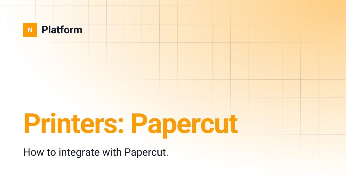 Printers: Papercut | Platform