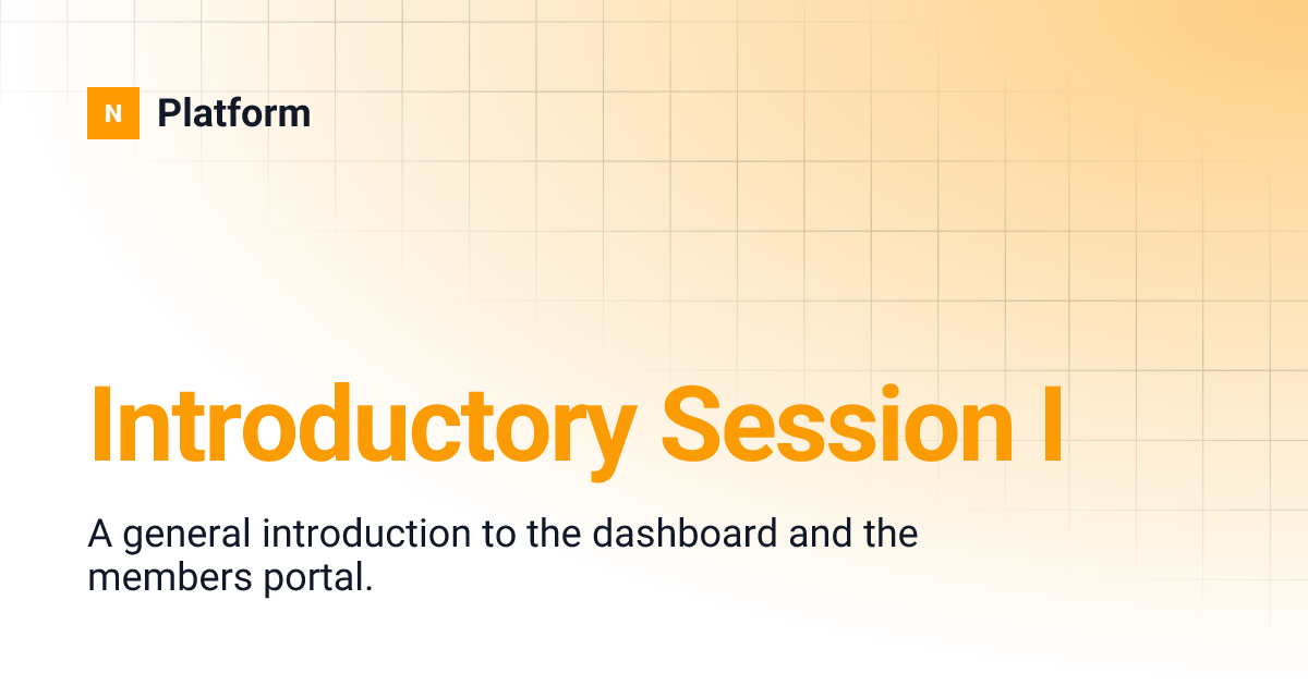 Introductory Session I | Platform