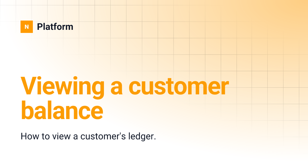 Viewing a customer balance | Platform